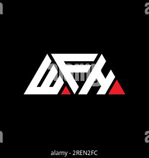 Logo de lettre triangle WFH avec forme de triangle. Monogramme de logo ...