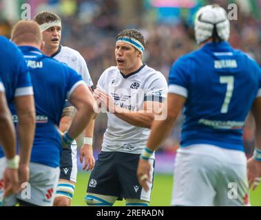 Le capitaine écossais Rory Darge lors du lancement des six Nations ...