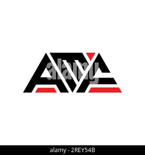 Logo de lettre triangle AMF avec forme de triangle. Monogramme de ...