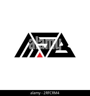 Logo lettre triangle MSB en forme de triangle. Monogramme de logo triangle MSB. Modèle de logo ...