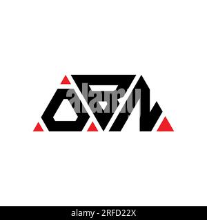 Logo de lettre triangle OBN avec forme de triangle. Monogramme de logo triangle OBN. Modèle de ...