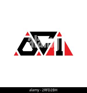 Logo de lettre triangle OCI avec forme de triangle. Monogramme de logo triangle OCI. Modèle de ...