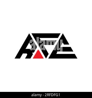 Logo de lettre triangle RFE avec forme de triangle. Monogramme de logo ...