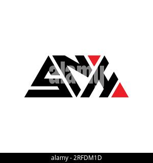 Logo de lettre triangle SNH avec forme de triangle. Monogramme de logo triangle SNH. Modèle de ...