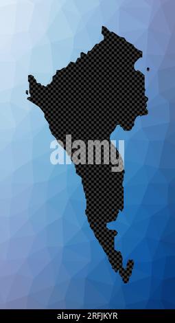 Carte vectorielle polygonale de l'île de Coron. Îlot géométrique ...