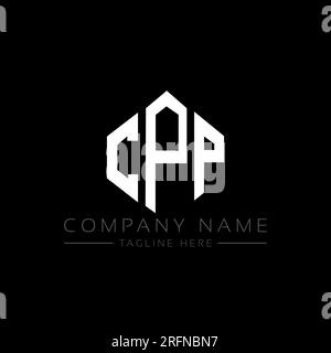 Logo de lettre CPP avec forme de polygone. Design de logo en forme de ...