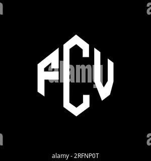 Logo de lettre FCV avec forme de polygone. Design de logo en forme de ...