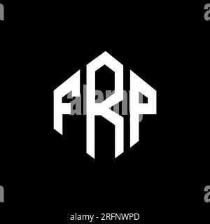 Logo de lettre FRP avec forme de polygone. Polygone FRP et logo en ...