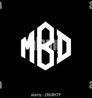 Logo de lettre MBD avec forme de polygone. Design de logo en forme de ...