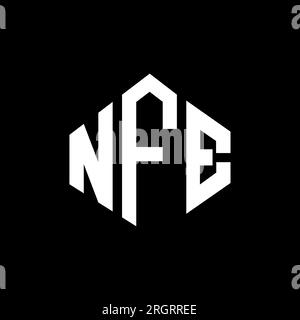 Logo de lettre NFE avec forme de polygone. Logo en forme de polygone et ...