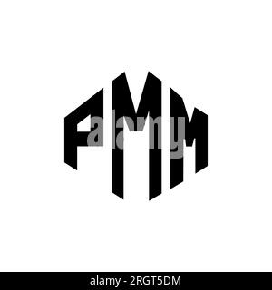 Logo de lettre PMM avec forme de polygone. Logo en forme de polygone et ...