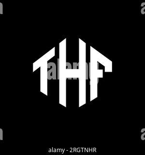 Logo de lettre THF en forme de polygone. Logo en forme de polygone THF ...