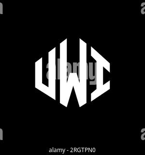 Conception de logo de lettre UWI avec forme de polygone. Conception de ...
