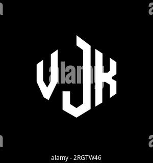Logo de lettre VJK avec forme de polygone. Logo en forme de polygone et ...