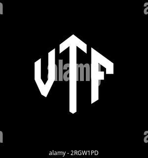 Logo de lettre VTF avec forme de polygone. Logo en forme de polygone et ...