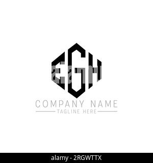 Logo de lettre EGH avec forme de polygone. Logo en forme de polygone et ...