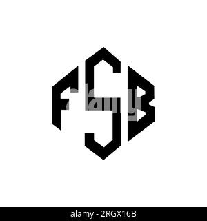 Logo FSB avec forme polygonale. Logo en forme de polygone et cube FSB ...