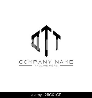 Conception de logo de lettre DTT avec forme de polygone. Conception de ...