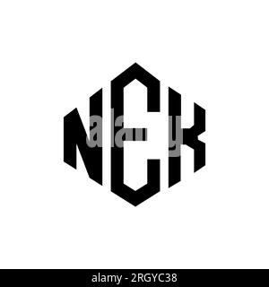 Conception de logo de lettre NEK avec forme de polygone. Design de logo en forme de polygone et ...