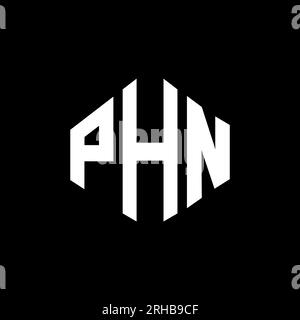 Logo de lettre PHN avec forme de polygone. Polygone PHN et logo en ...