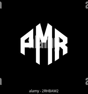Logo en forme de polygone avec lettre PMR. Polygone PMR et logo en ...