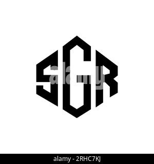 Logo de lettre SGR avec forme de polygone. Logo en forme de polygone et ...