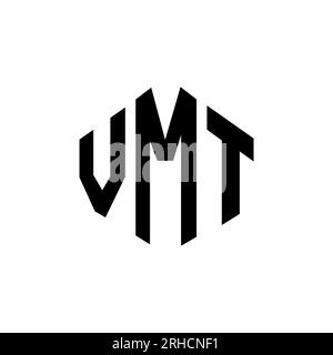 Logo de lettre VMT avec forme de polygone. Polygone VMT et logo en ...