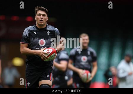 Cardiff, Royaume-Uni. 18 août 2023. CAI Evans du pays de Galles lors de ...