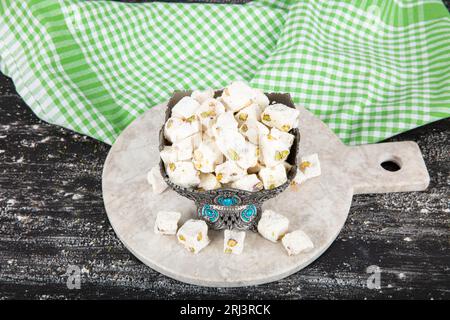 Vue macro Turque Delight. La célèbre marmelade de dessert orientale ...