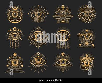 Signes Mason, symboles de pentagramme occulte et ésotérique, tarot ...