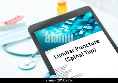 Procédures médicales de ponction lombaire procédure qui consiste à ...