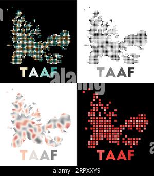 Carte de France. Collection de cartes de France en pointillé ...