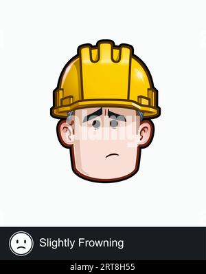 Émoticône emoji légèrement frognant. Expression de préoccupation, de ...