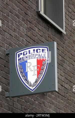 Le logo de la "Police municipale" (municipaux ou police locale) sur le ...