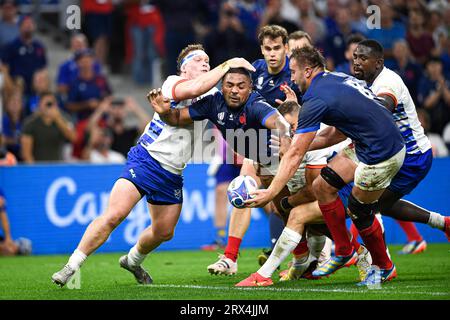 Peato Mauvaka de France lors de la coupe du monde 2023, match de rugby à XV en quart de finale ...