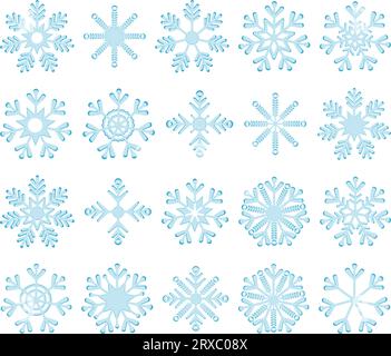 Symbole flocon de neige. Cristal de glace d'hiver. Congélation. Vecteur ...