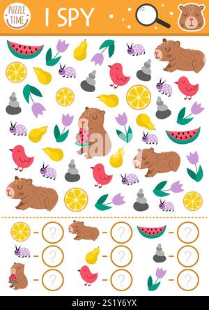 Capybara I Spy jeu pour les enfants. Recherche et comptage de l ...