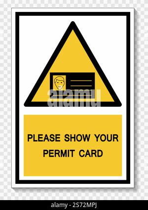 Veuillez montrer votre carte de permis symbole isoler sur fond blanc ...