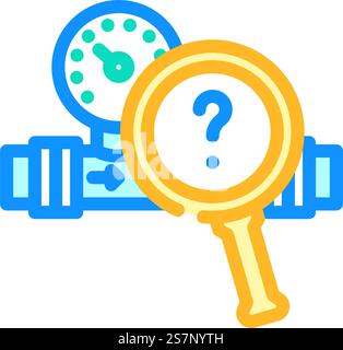 vecteur d'icône de conduite de service de gaz d'inspection. signe d ...