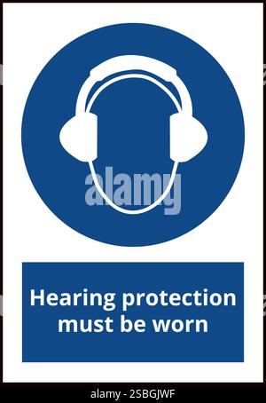 Attention porter une protection auditive sur fond transparent ...