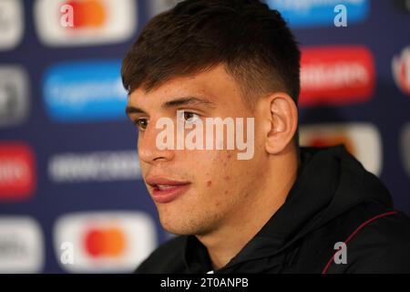 Dafydd Jenkins du pays de Galles lors d'une annonce d'équipe au Stade ...