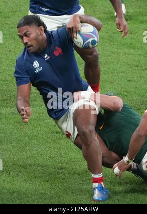Peato Mauvaka de France lors de la coupe du monde 2023, match de rugby à XV en quart de finale ...