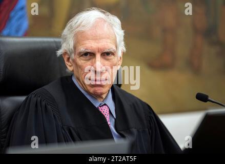 Judge Arthur F. Engoron presides during former President Donald Trump's ...