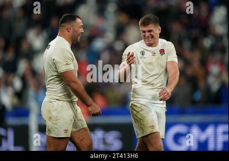 Les Anglais Ellis Genge (à gauche) et Owen Farrell après la finale de ...