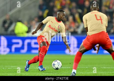 Nampalys Mendy (26 ans) du RC Lens photographié lors du match de l'UEFA Champions League 2 dans ...