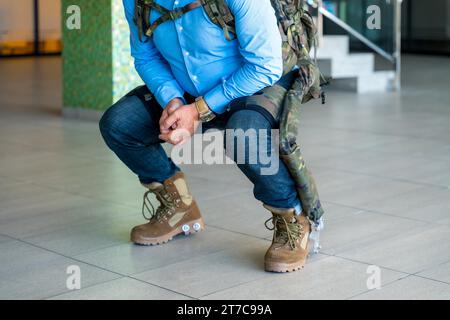 Exosquelette militaire mécanique pour aider les soldats ou les soldats ...