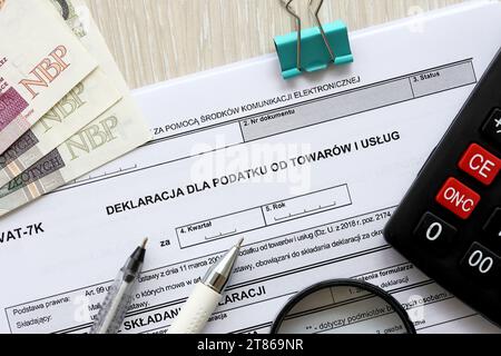 Déclaration pour la taxe sur les biens et services TVA-7k formulaire ...