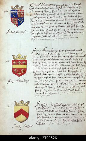 Livre d'héraldique anglaise, Armoiries de Richard Veer, Margaret Lady ...