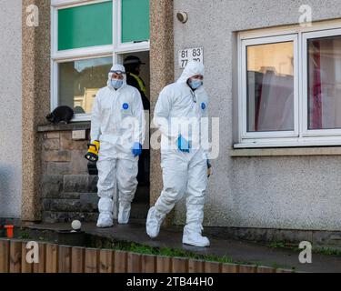 30 novembre 2023. Elgin, Moray, Écosse. Voici des officiers de police ...