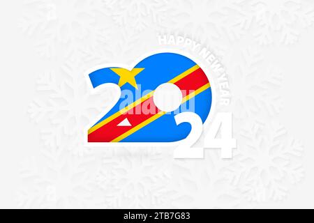 Année 2024 avec drapeau de la RD Congo et en palais de couleur du ...